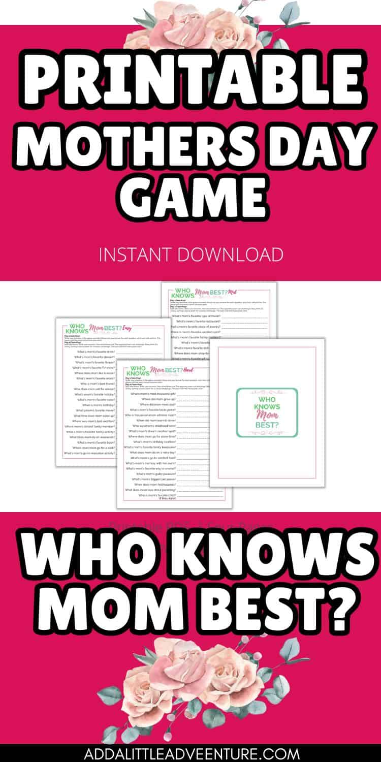 Who Know's Mom Best? Mother's Day Game