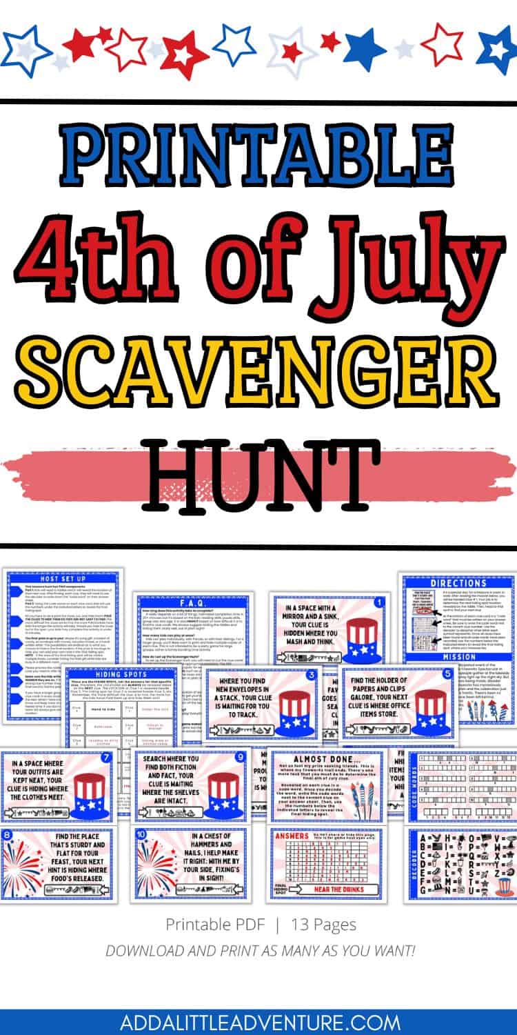 Printable 4th of July Scavenger Hunt - Make Your Celebration Extra Fun!