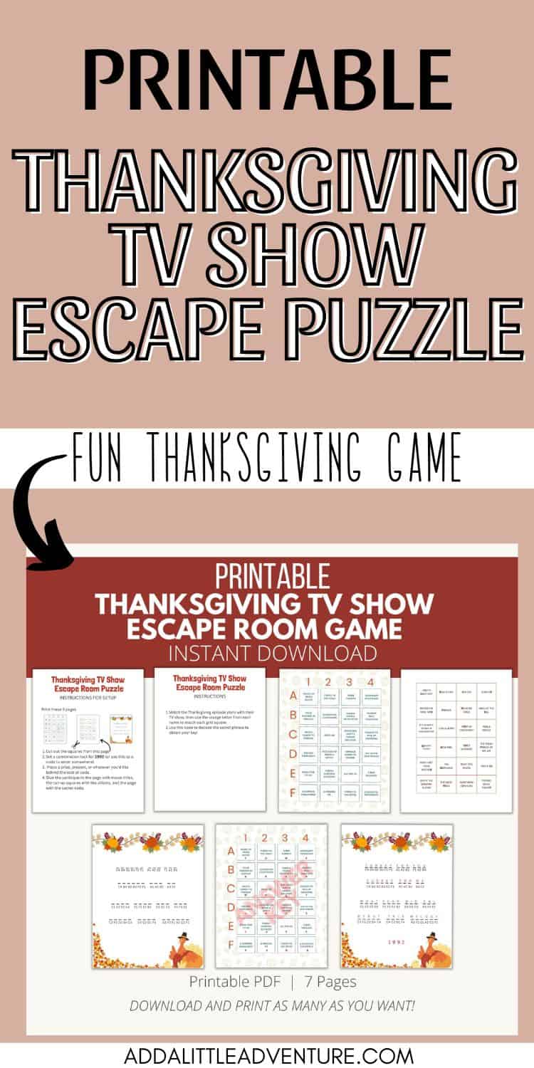 A Fun Thanksgiving TV Show Escape Room Game to Play this Year - Add A ...