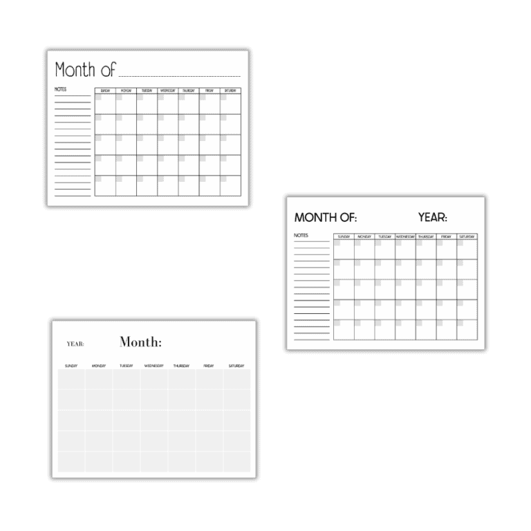 Free Printable Calendar Templates