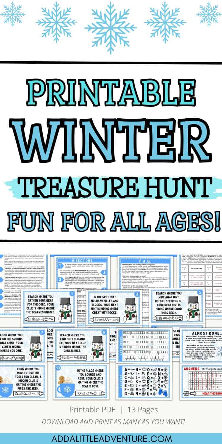 Printable Indoor Winter Scavenger Hunt: Winter Fun Made Easy