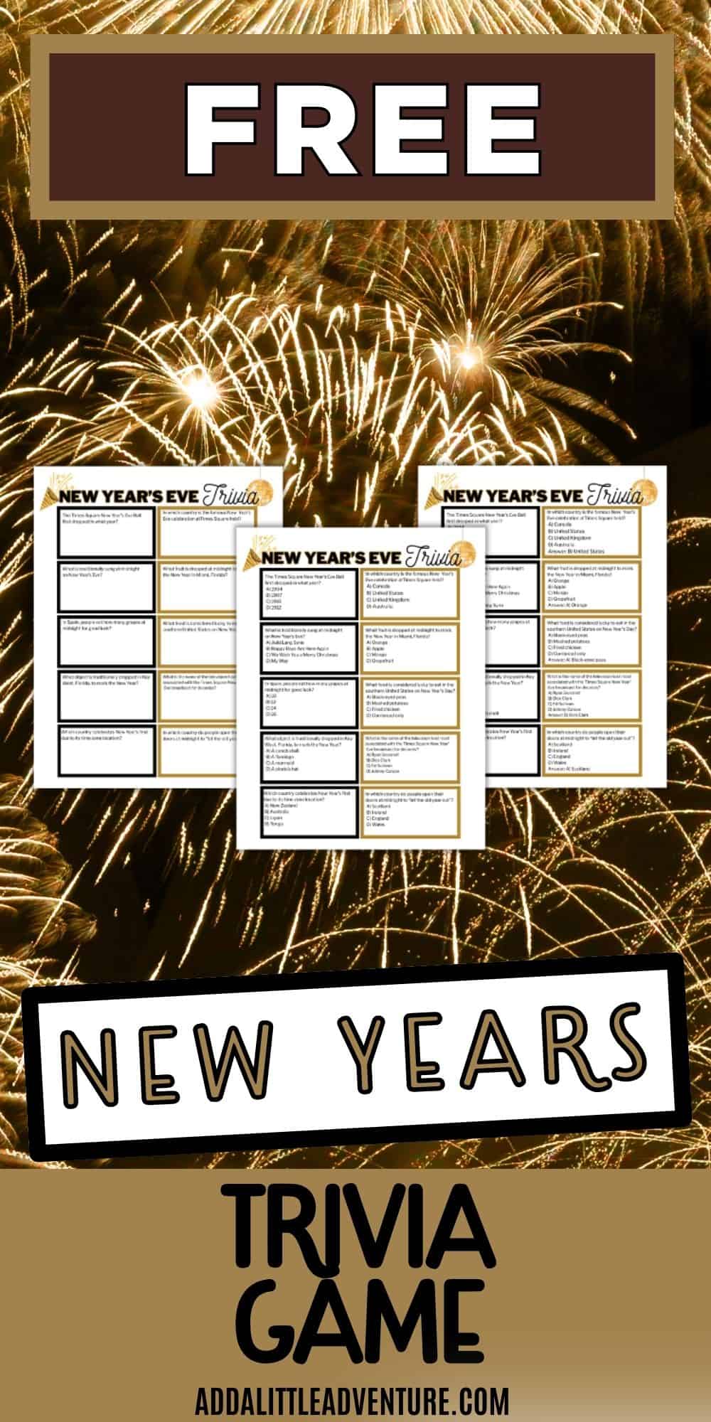 Free Printable New Year's Eve Trivia Game
