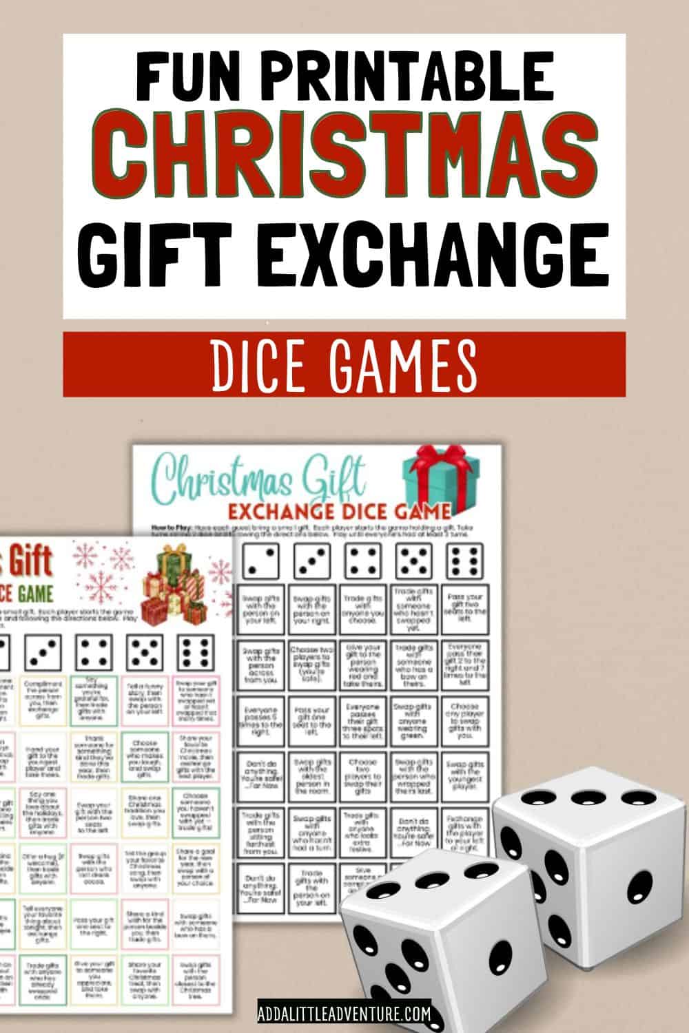 Christmas Gift Exchange Dice Game - Add Laughter to Your Holiday ...