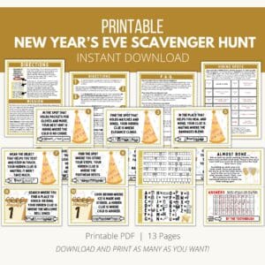 Fun Printable New Year's Eve Scavenger Hunt for Families