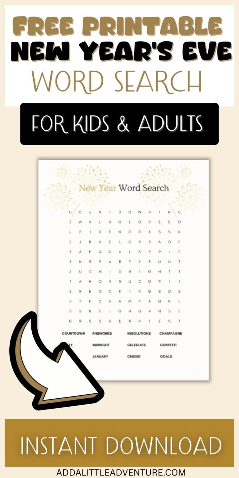 Free Printable New Year Word Search - Add A Little Adventure