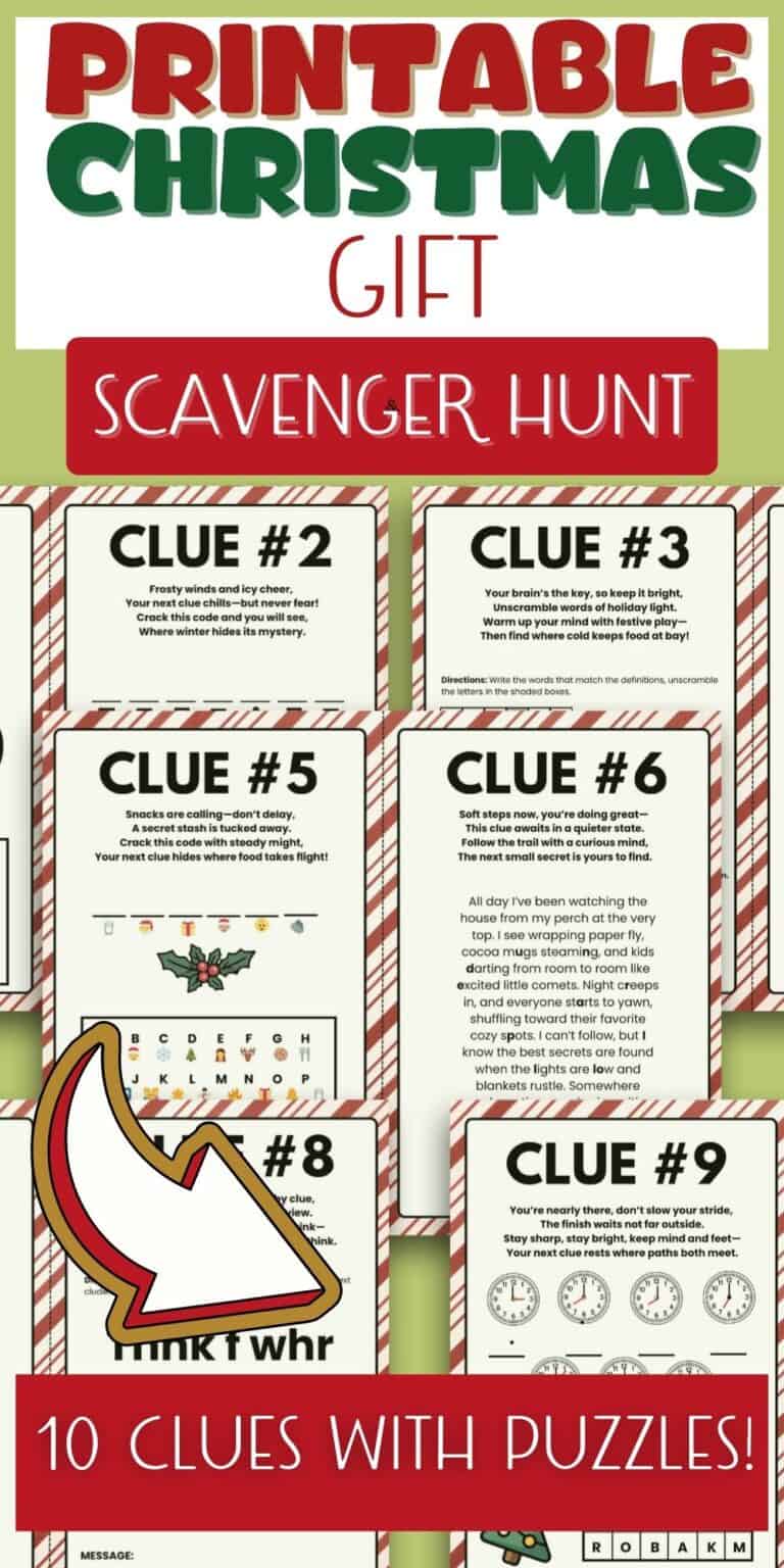 Christmas Gift Scavenger Hunt Printable for Fun Holiday Memories