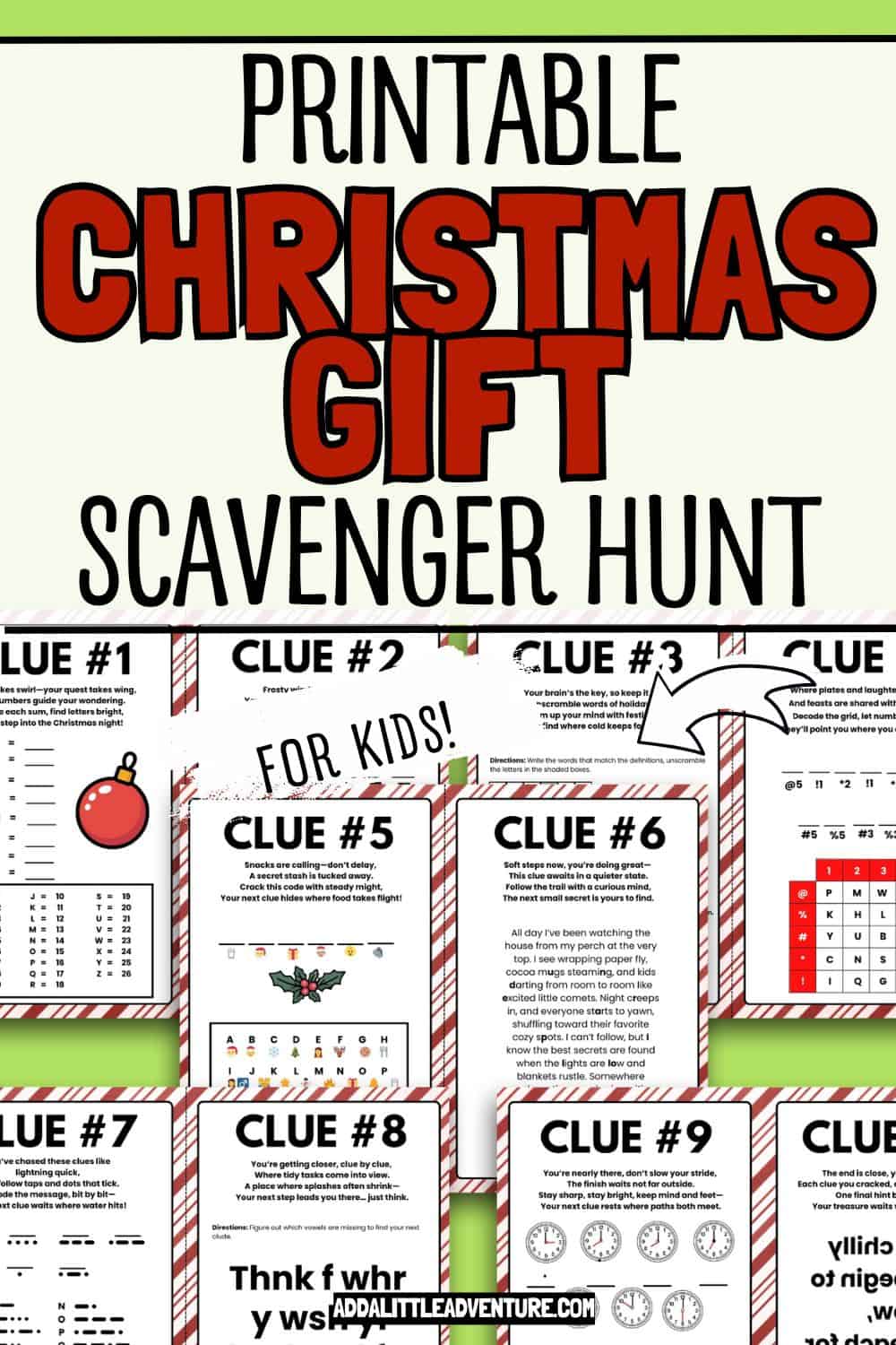 Christmas Gift Scavenger Hunt Printable for Fun Holiday Memories
