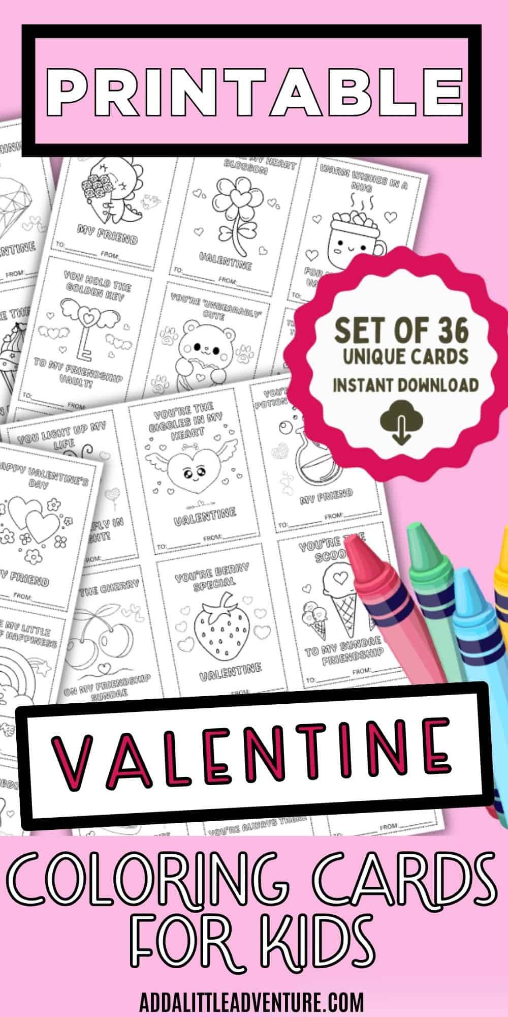 Valentine Coloring Cards for Kids that Double as a Fun Activity
