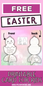 Free Printable Easter Card to Color (3D Easter Craft for Kids)