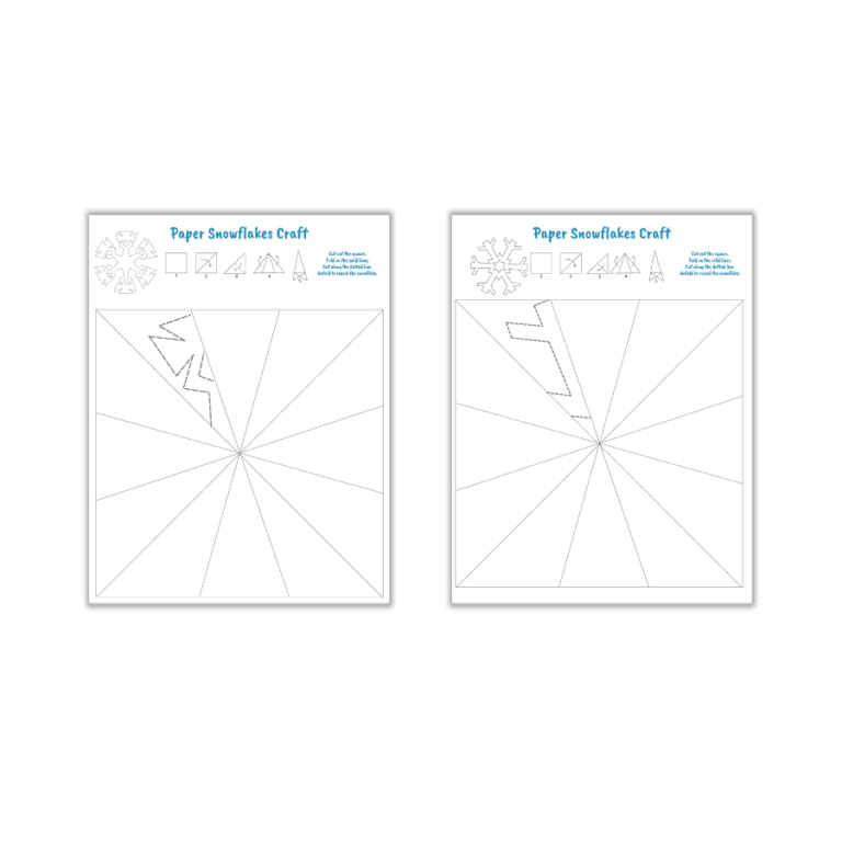 Paper Snowflakes Craft for Kids (Free Printable Template)