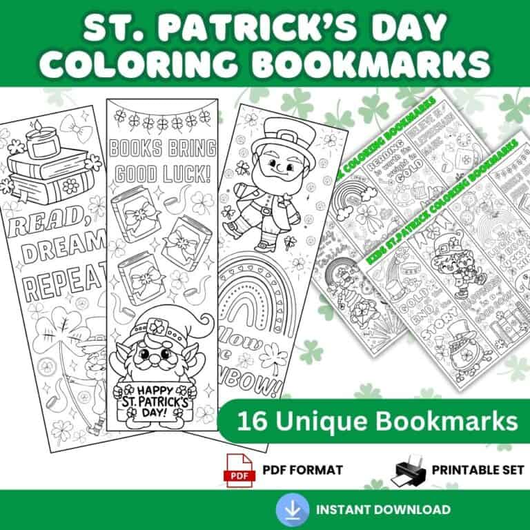 Free St. Patrick's Day Coloring Bookmarks for Kids