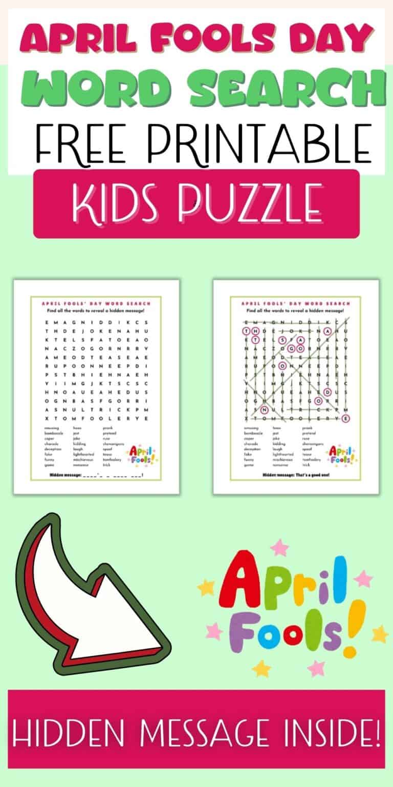 Free Printable April Fools Day Word Search (Fun Puzzle for Kids)