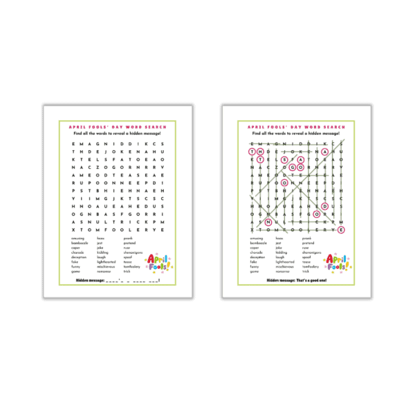 Free Printable April Fools Day Word Search (Fun Puzzle for Kids)