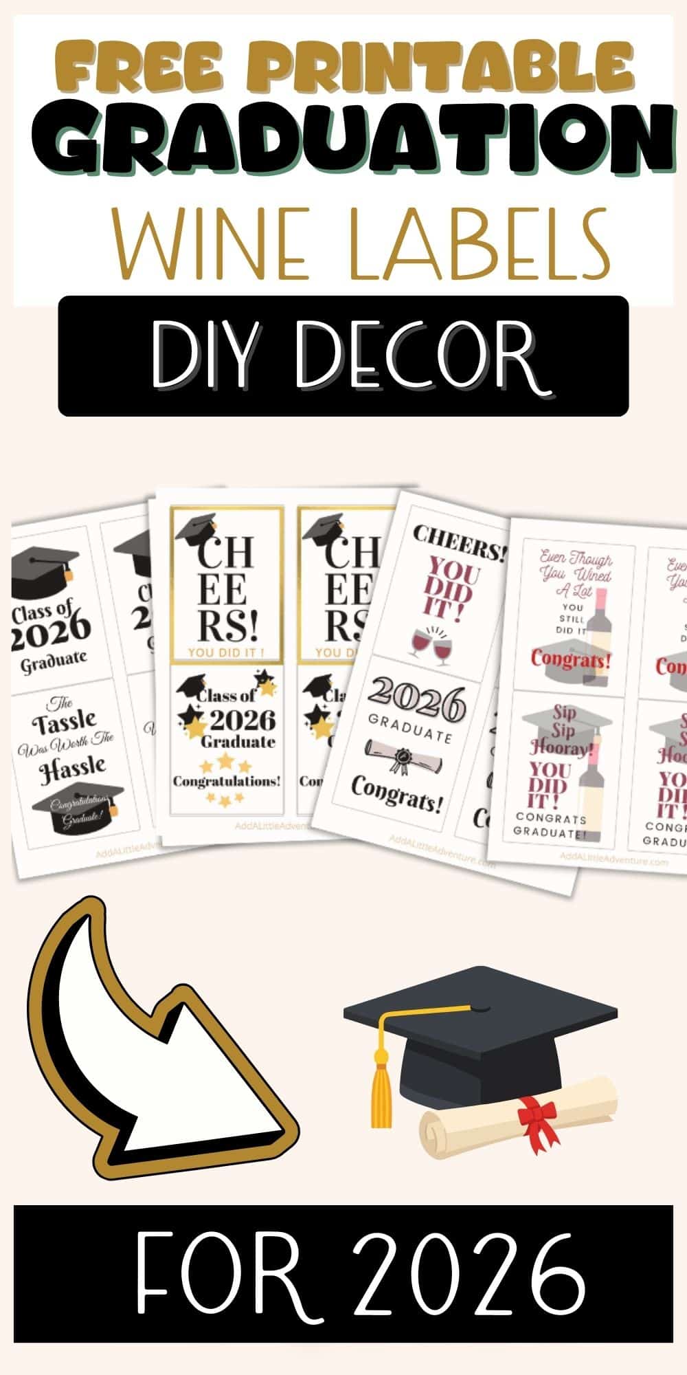 Graduation Wine Labels - Free Printables - Add A Little Adventure