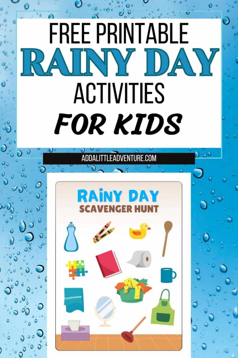 Rainy Day Scavenger Hunt Printable for Kids