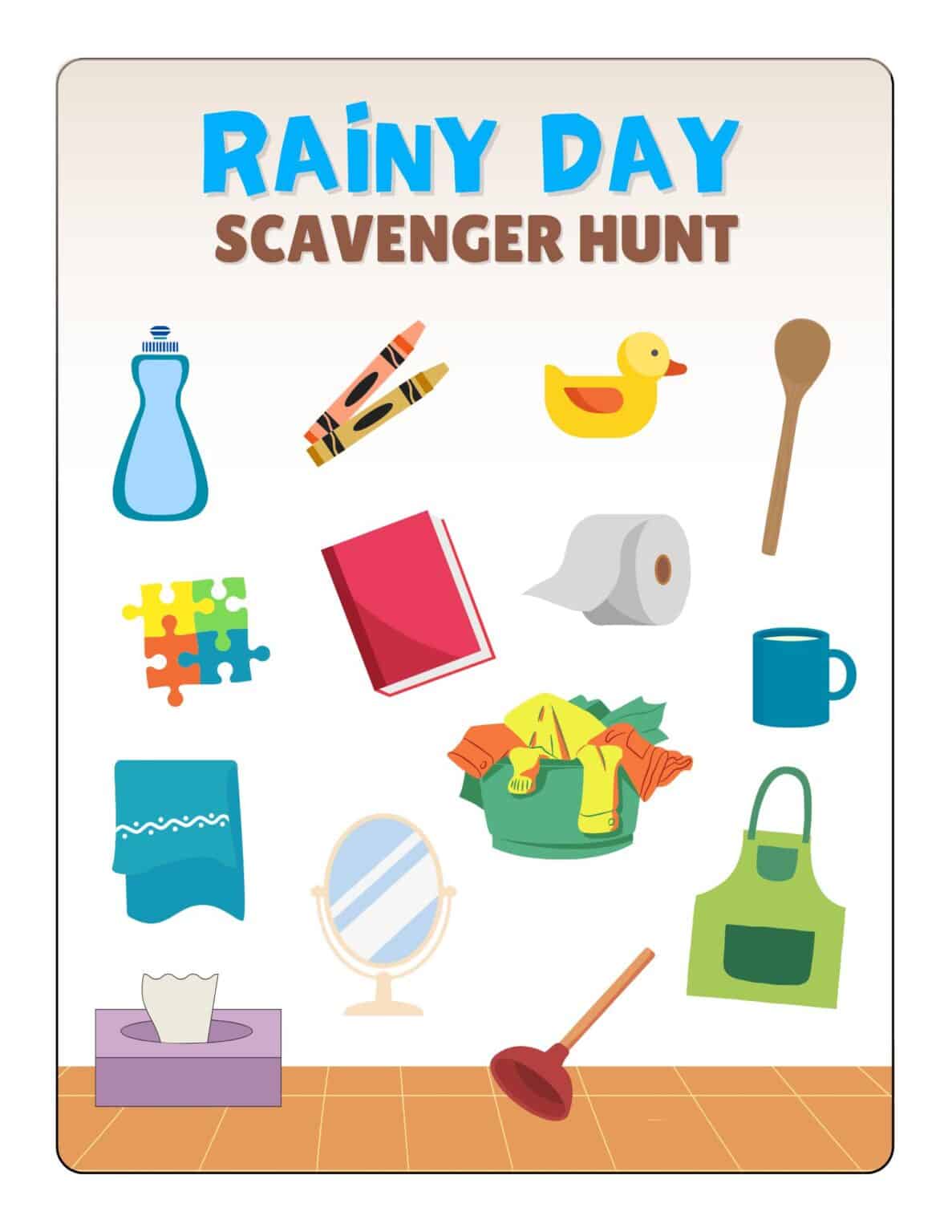 Rainy Day Scavenger Hunt Printable for Kids