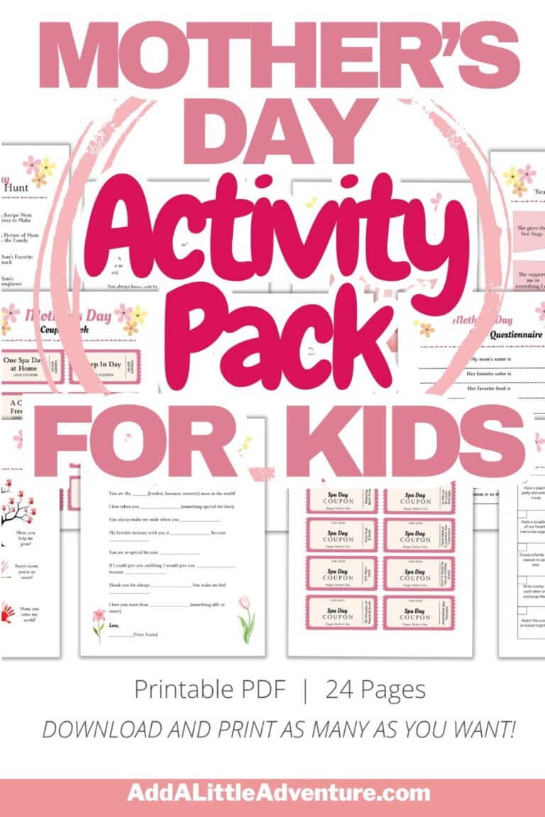 Mother’s Day Activity Pack for Kids (24 Printable Pages, Games, Cards ...