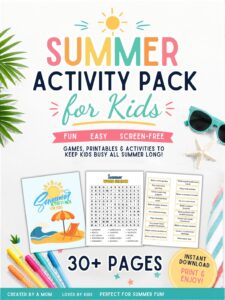 30+ Printable Summer Activities for Kids (Easy, Screen-Free Fun!)